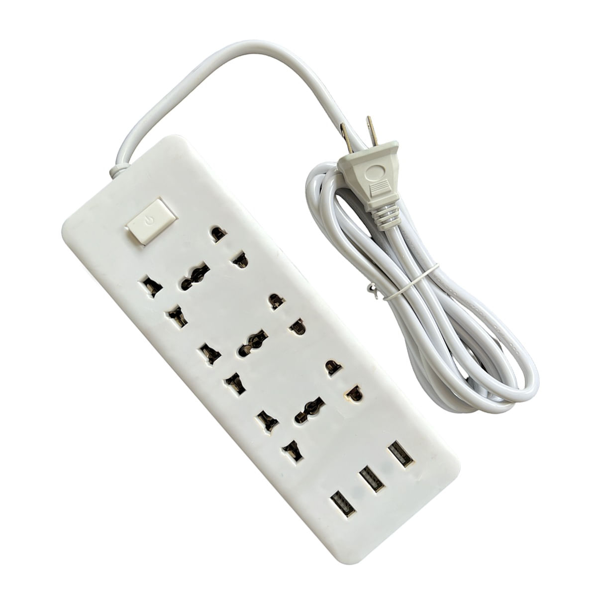 Extensión 6 Salidas Cable 1 mt Toma Corriente Switch Encendido 3 USB